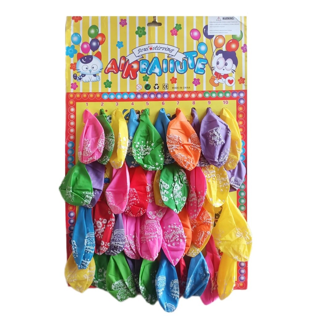 Jual 1step Perlembar Isi 40 Balon Latex Motif Balon Ulang Tahun / Balon ...
