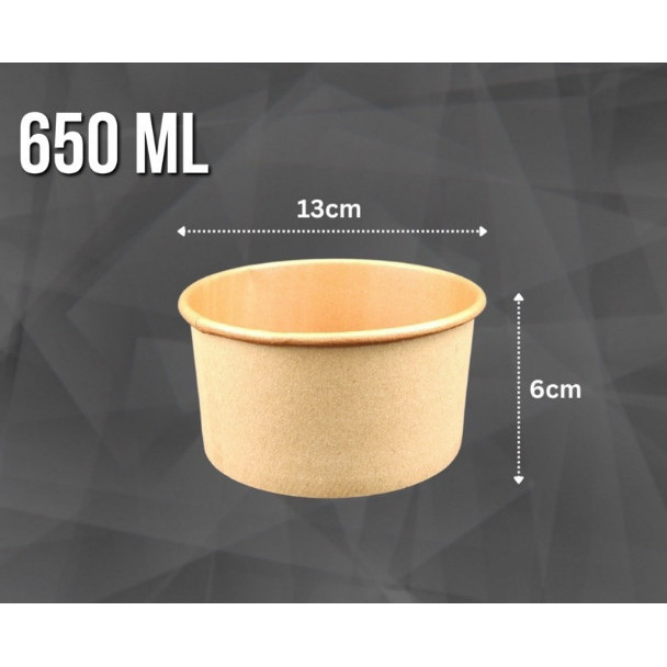 Jual Paper Bowl 650 Brown(25 pcs) - Paper Bowl 650 Coklat - Mangkok ...