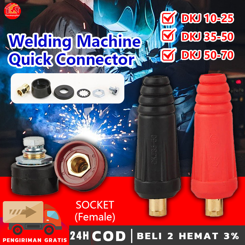 Jual 1 set konektor mesin las male female/konektor trafo las cewek ...