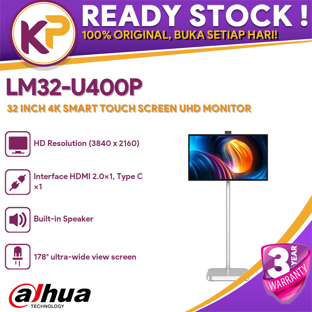 Jual DAHUA LM32-U400P 32 INCH 4K SMART TOUCH SCREEN UHD MONITOR ...