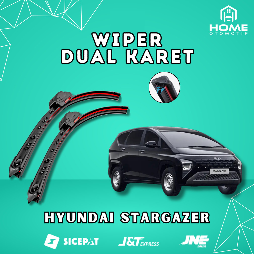 Jual Wiper Mobil Hyundai Stargazer Dual Blade Double Karet 1 Set Kiri ...