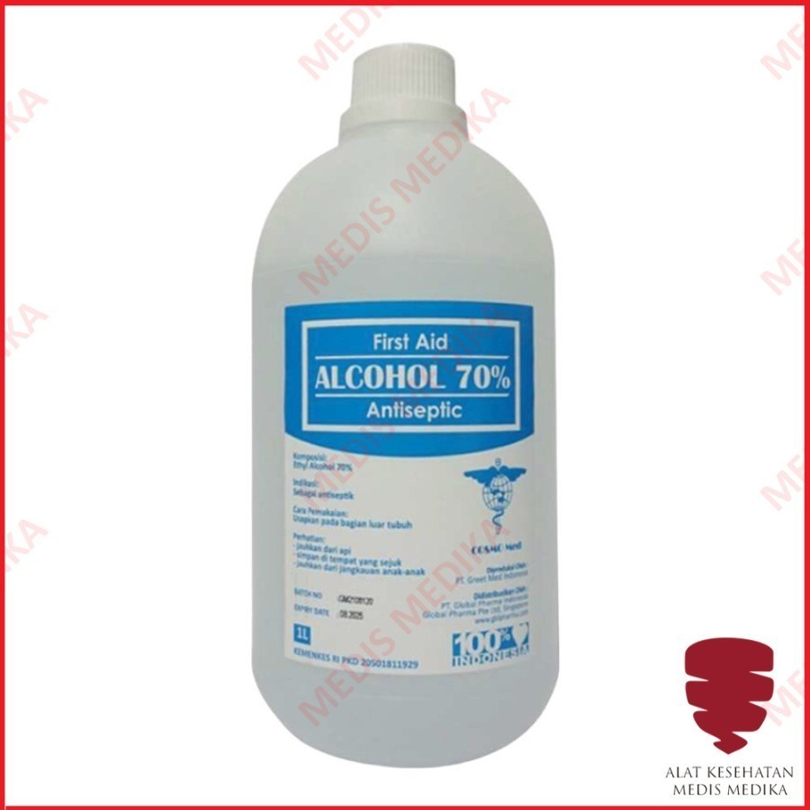 Jual Alkohol 70% 1 Liter Obat Pembersih Luka Alcohol Antiseptik 1L P3K ...