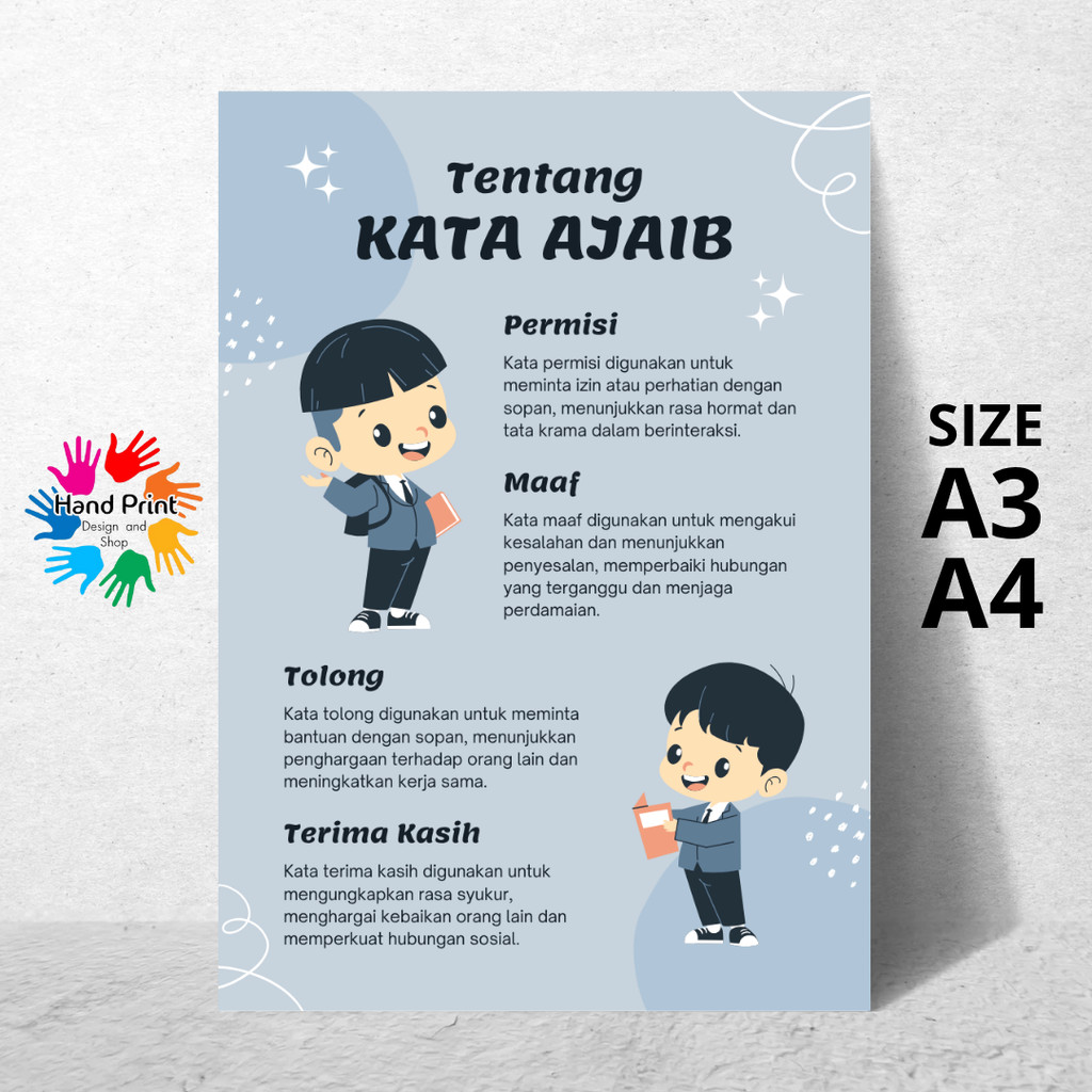 Jual Cetak Poster Tentang Kata Ajaib Size A3+ | Shopee Indonesia