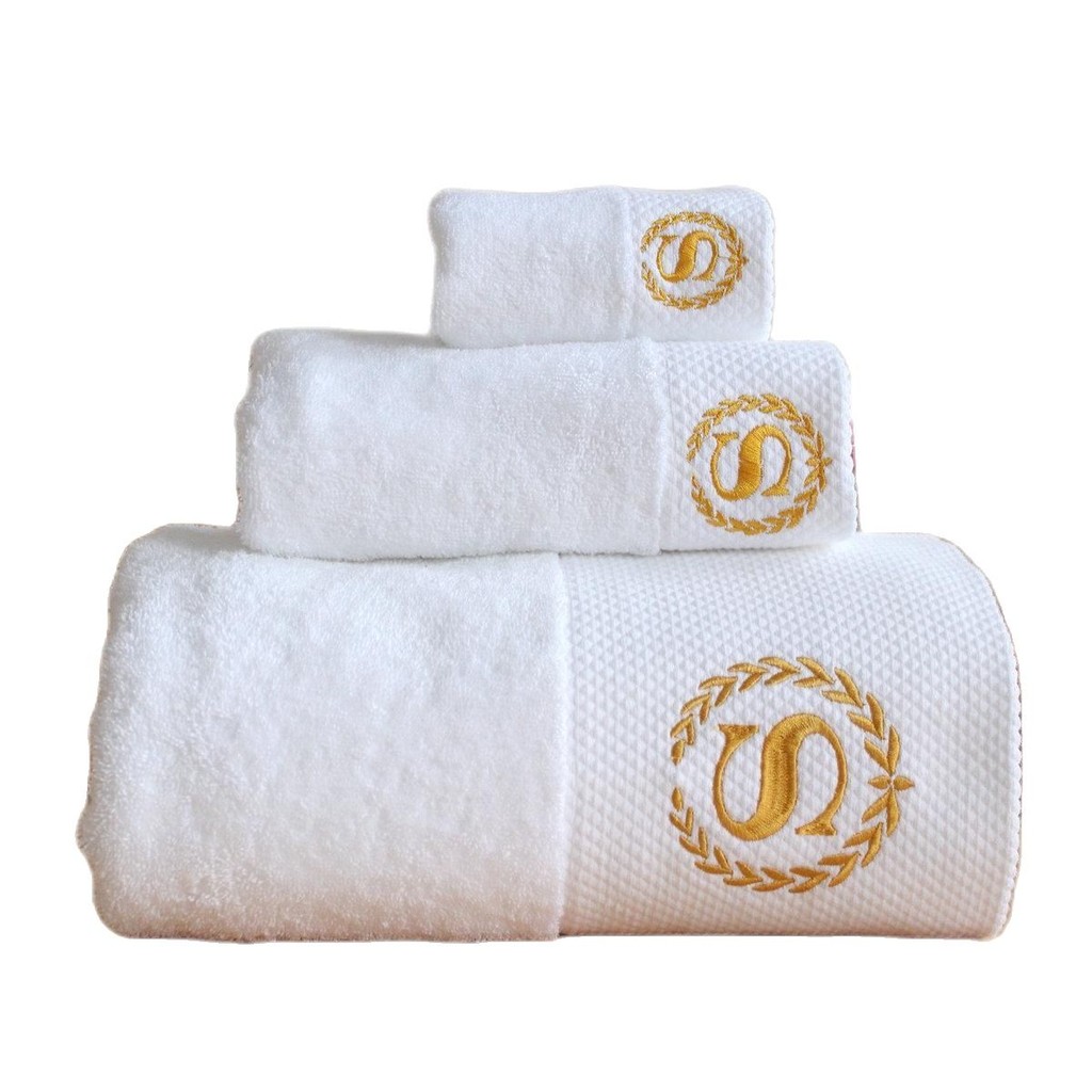 Jual AHSNME White Cotton Personalise Bath Towels Hotel SPA Club Sauna ...