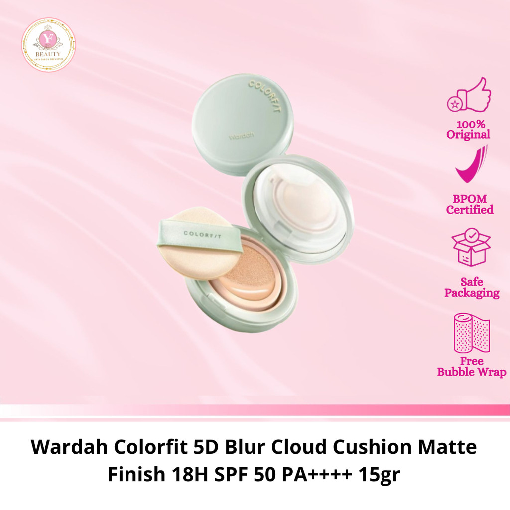 Jual YF Beauty Wardah Colorfit 5D Blur Cloud Cushion Matte Finish 18H ...