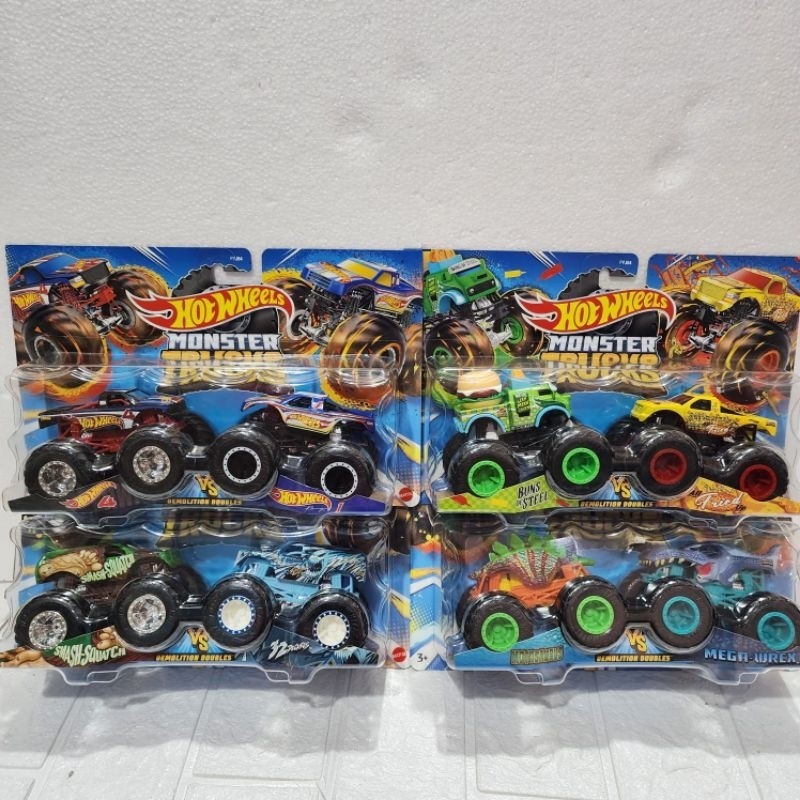 Jual hc75rg HOTWHEELS MONSTER TRUCK BUNS OF STEEL FRIED/MOTOSAURUS MEGA WREX/BONS OF STEEL ...