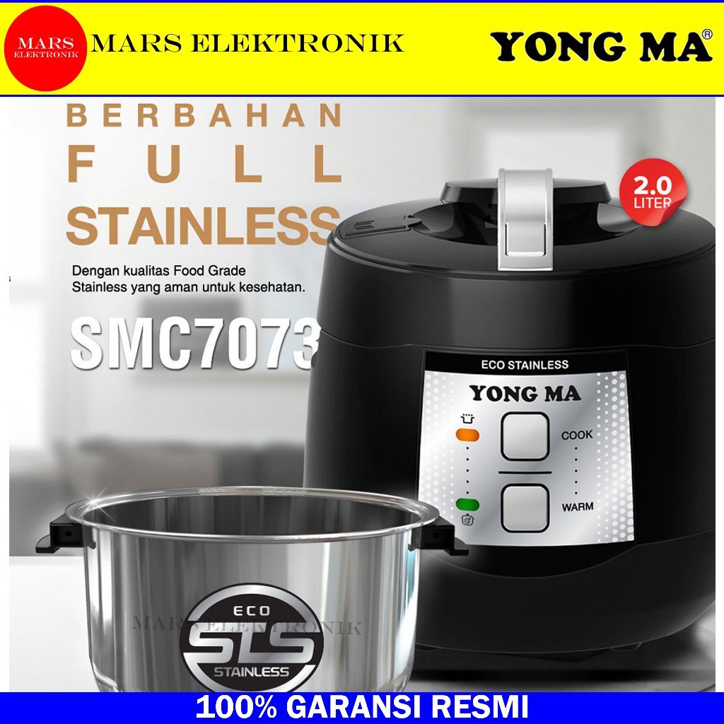 Jual RICE COOKER YONG MA SMC-7073 / 4053 - 2 LITER - POT STAINLESS ...