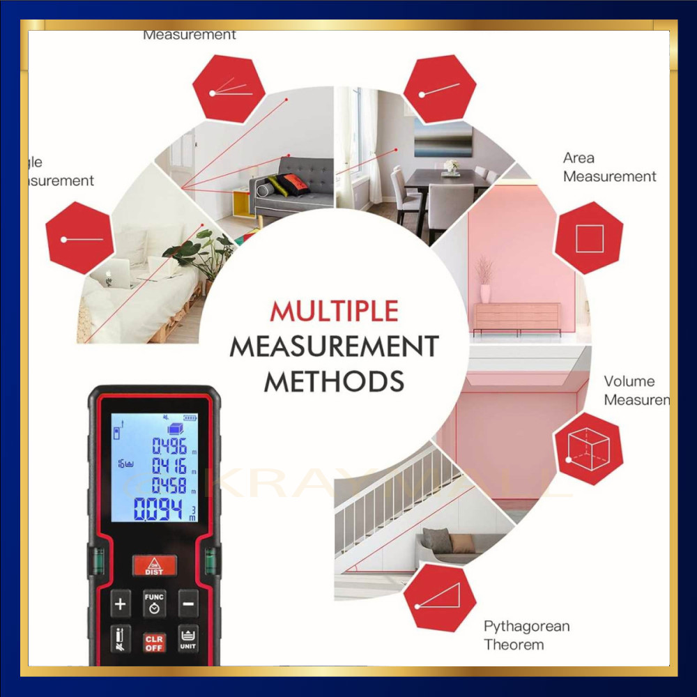 Jual Meteran Laser Digital Electronic Accuracy Ruler Infrared 40M ...