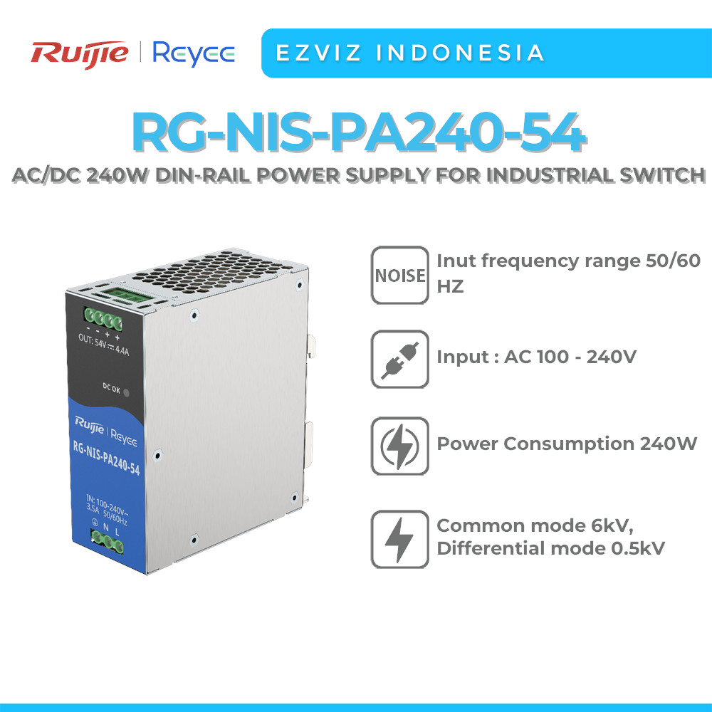 Jual RUIJIE REYEE RG-NIS-PA240-54 AC/DC 240W DIN-RAIL POWER SUPPLY FOR ...