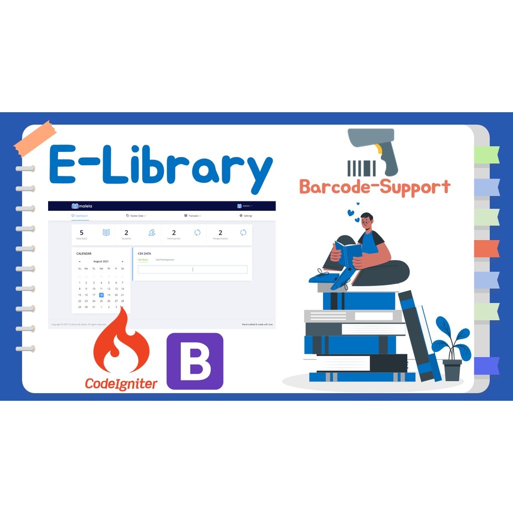 Jual Aplikasi Perpustakaan | Aplikasi E-Library Berbasis Website menggunakan codeigniter 3 ...