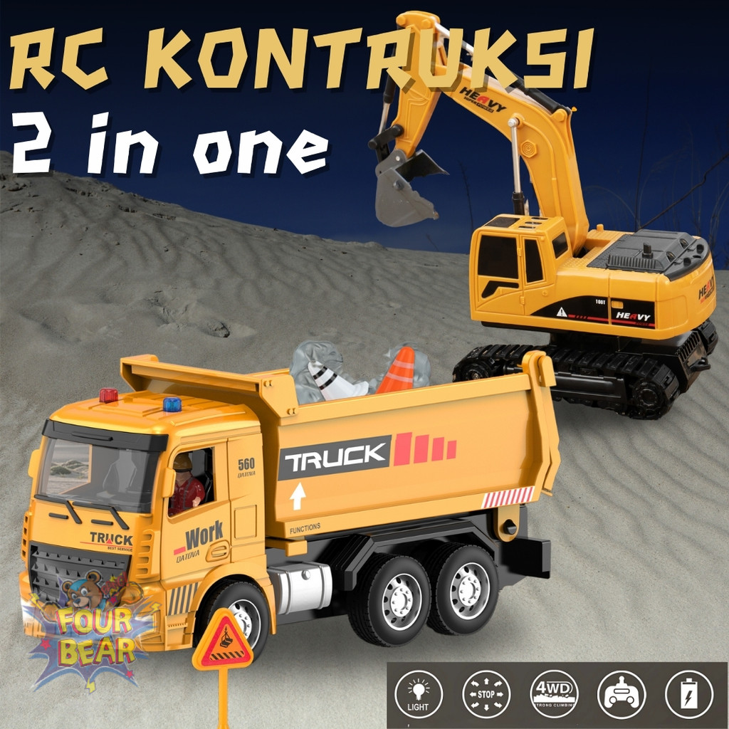 Jual Mainan Remote Control Excavator 2in1 Dump Truck Beko 6Channel ...