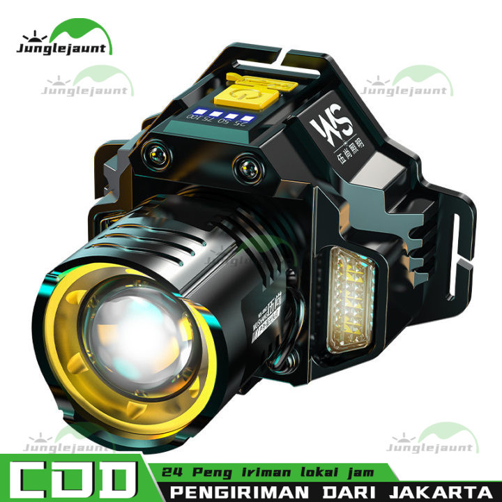 Jual （COD）Senter LED Senter Kepala Headlamp 4000 Lumens Led T8 7DALAM 1 Lampu Fokus ZOOM Lampu ...