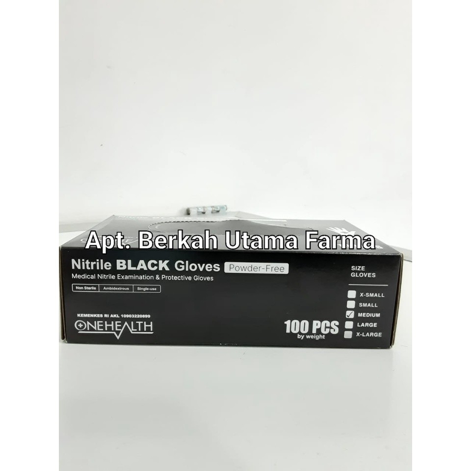 Jual Sarung tangan hitam ukuran M per box ONEHEALTH | Shopee Indonesia