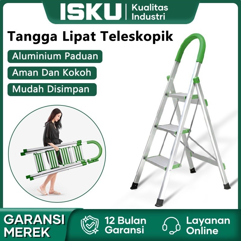 Jual ISKU Tangga Lipat Multifungsi Rumah Aluminium 3/4/5/6 Step Tangga Rumah Aluminium ...