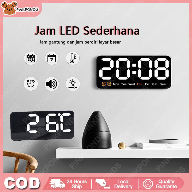 Jual Pinkponds Jam elektronik LED besar dengan tampilan yang jelas Jam ...