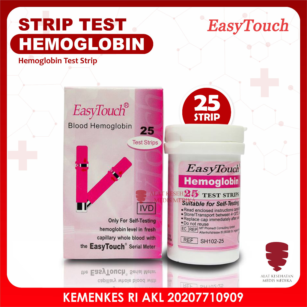Jual Easytouch Strip Hemoglobin Test Hb Refill Isi 25 Easy Touch ...