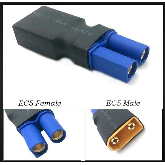 Jual OV00 Connector Konektor Konverter baterai lipo XT90 to EC5 adaptor RC ariplane Car Drone ...