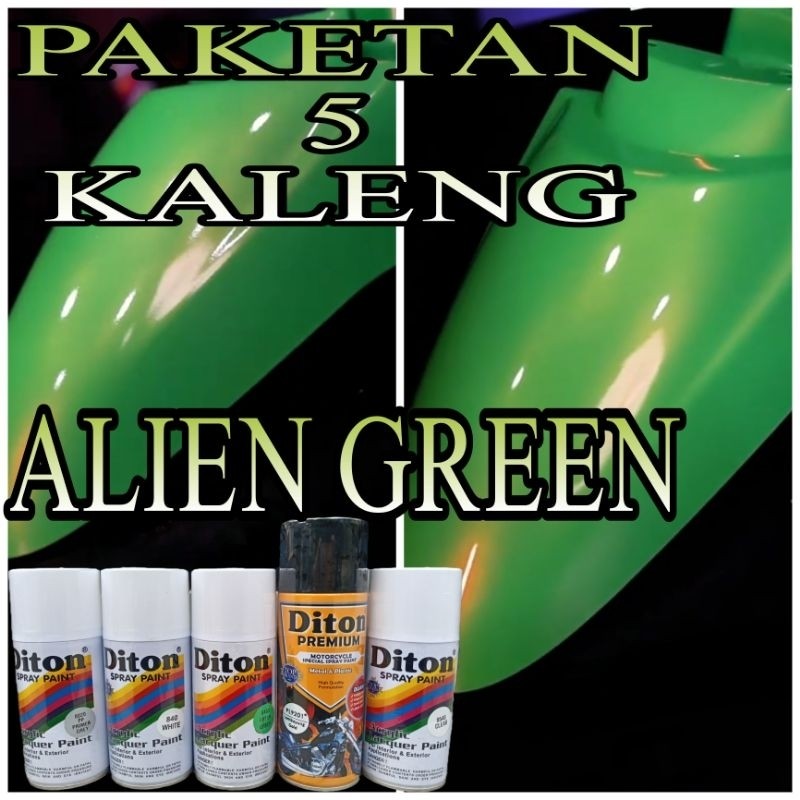 Jual CAT SEMPROT PAKET 5 KALENG ALIEN GREEN Pilox Pylox diton 8020 pp ...