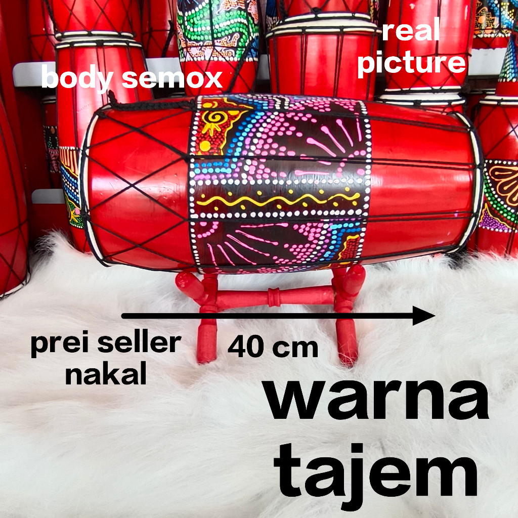Jual ((ready!!)) KENDANG JAWA 40 CM MOTIF & POLOS / kendang anak ...
