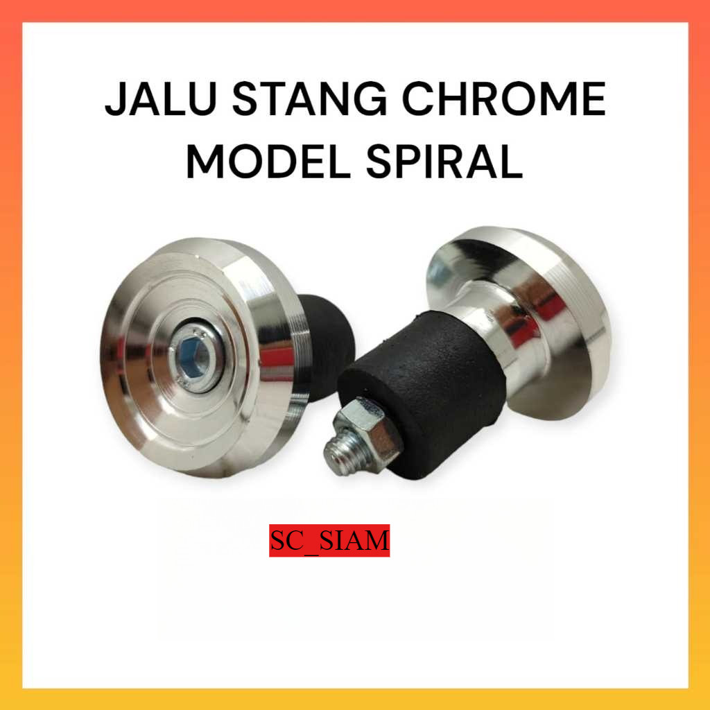 Jual bandul stang model spiral chrome jalu stang ulir spiral heng ...