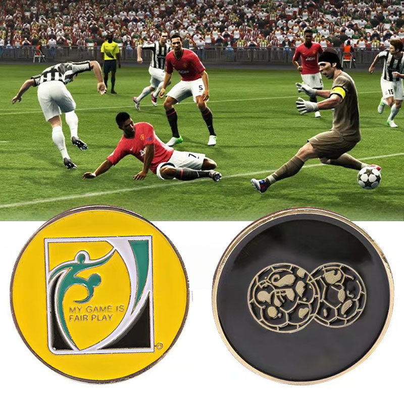 Jual Football Pattern Pick Edge Referee Side Toss Coin Football Fair ...