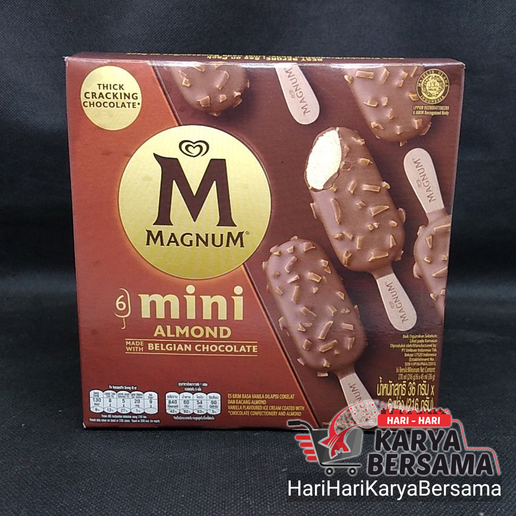 Jual ES KRIM ICE CREAM WALLS WALL'S MAGNUM MINI ALMOND BOX 6'S X 45ML ...