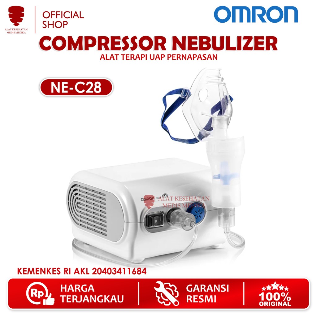 Jual Omron NE C28 Compressor Nebulizer Alat Uap Pernafasan Asma NEC28 C 28 Medis | Shopee Indonesia