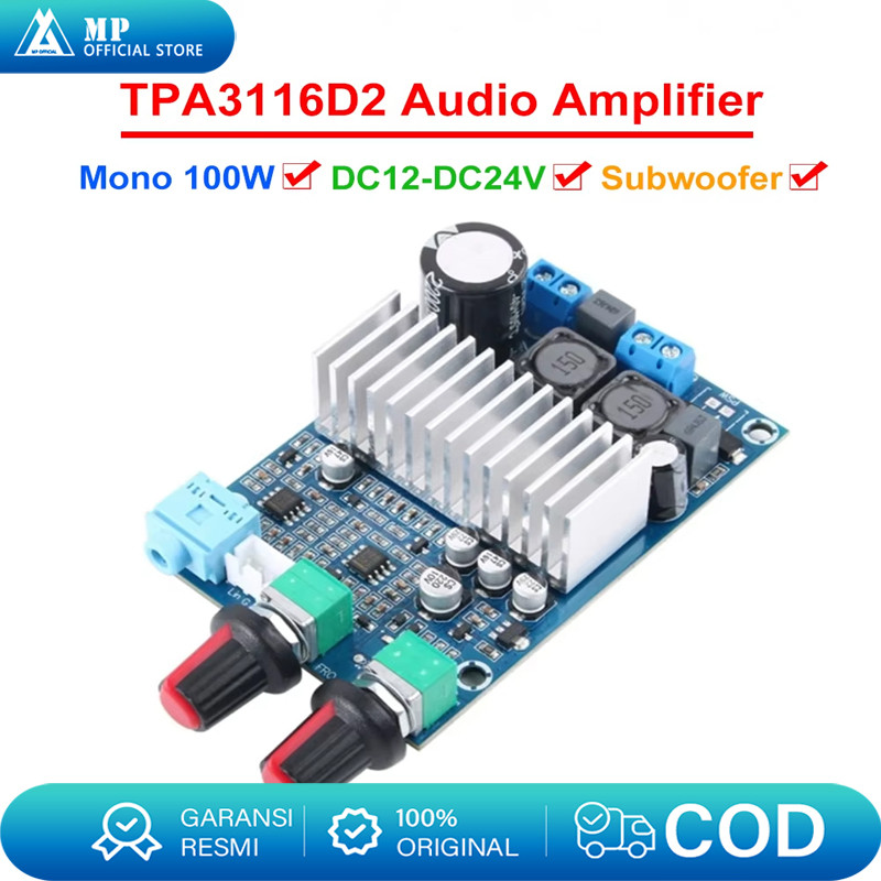 Jual Power Amplifier Subwoofer Class D TPA3116D2 100W Original | Shopee ...