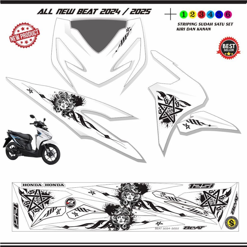 Jual STIKER STRIPING BEAT BARU BEAT 2024 / VARIASI STIKER BEAT 2025 ...