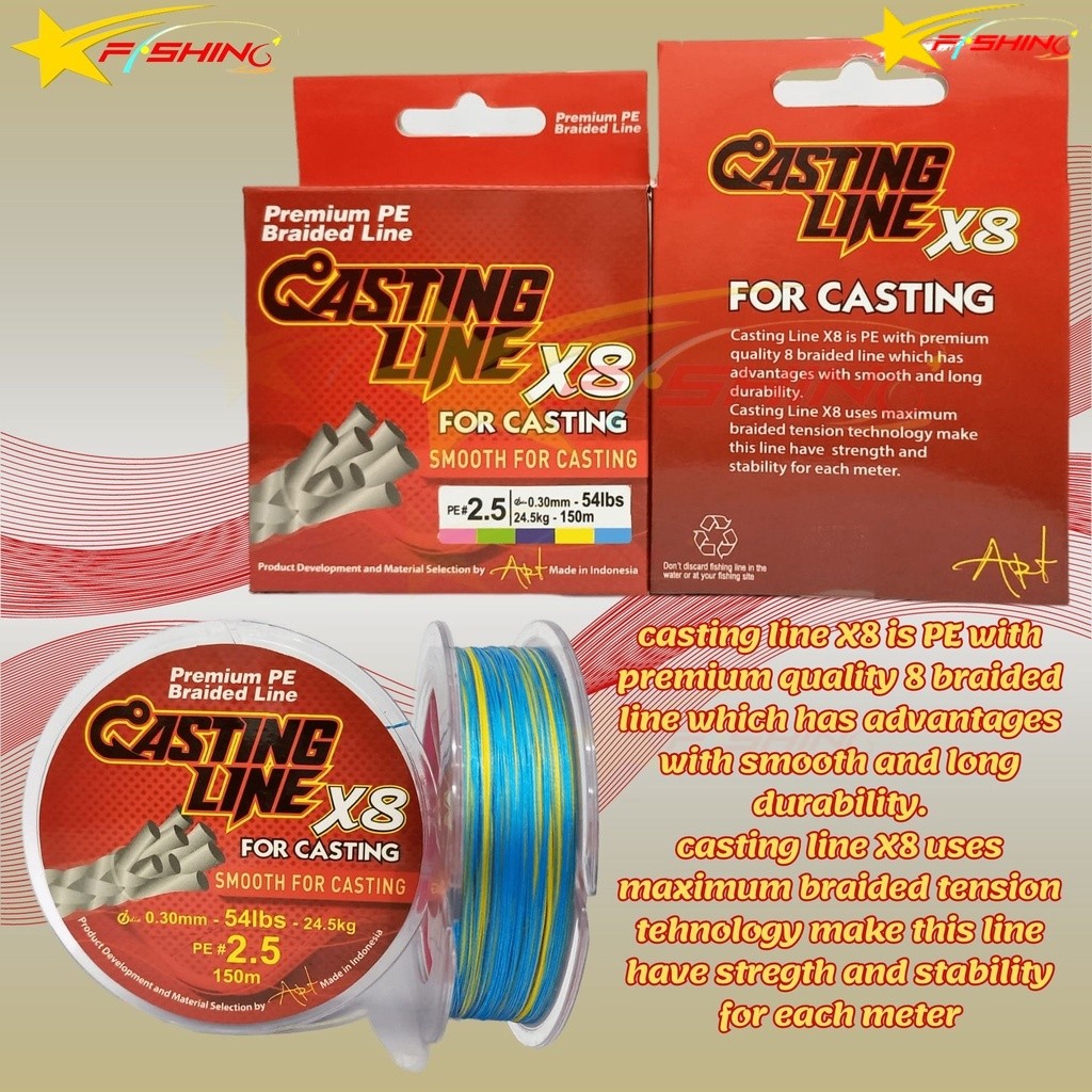 Jual Senar Pancing Casting Line X8 Benang PE Mancing Braided Tension ...
