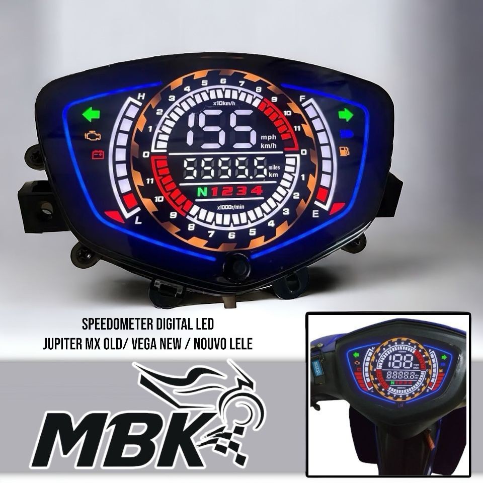 Jual speedometer spidometer digital LED motor YAMAHA nouvo jupiter MX ...