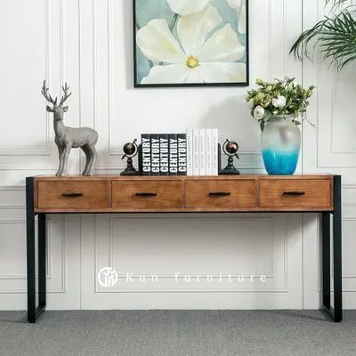 Jual Console Table Industrial Vintage – Meja Konsol Jati Rangka Besi ...