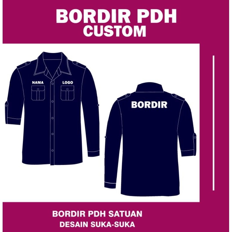 Jual PDH PDL Bordir Custom Kemeja Korsa Seragam Kerja Baju Organisasi Murah | Shopee Indonesia
