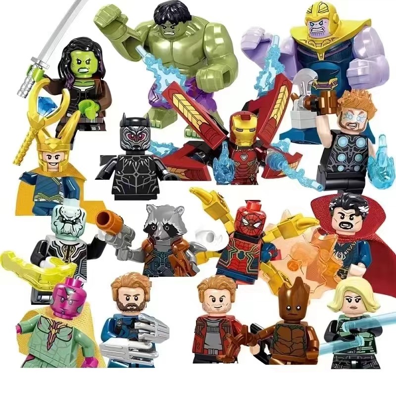 Jual Marvel Avengers Superhero Block Doll Set Small Particle DIY ...