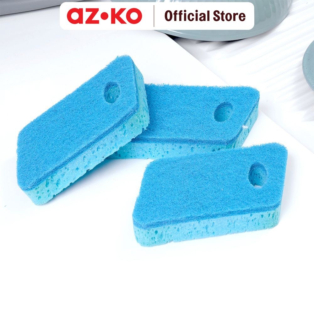 Jual AZKO Proclean Set 3 Pcs Spons Scrubber Handy - Biru Busa Penggosok ...