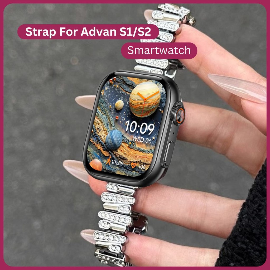 Jual Irreguler Diamond Metal Strap for ADVAN Smartwatch S1 S2 Pro SE1 ...