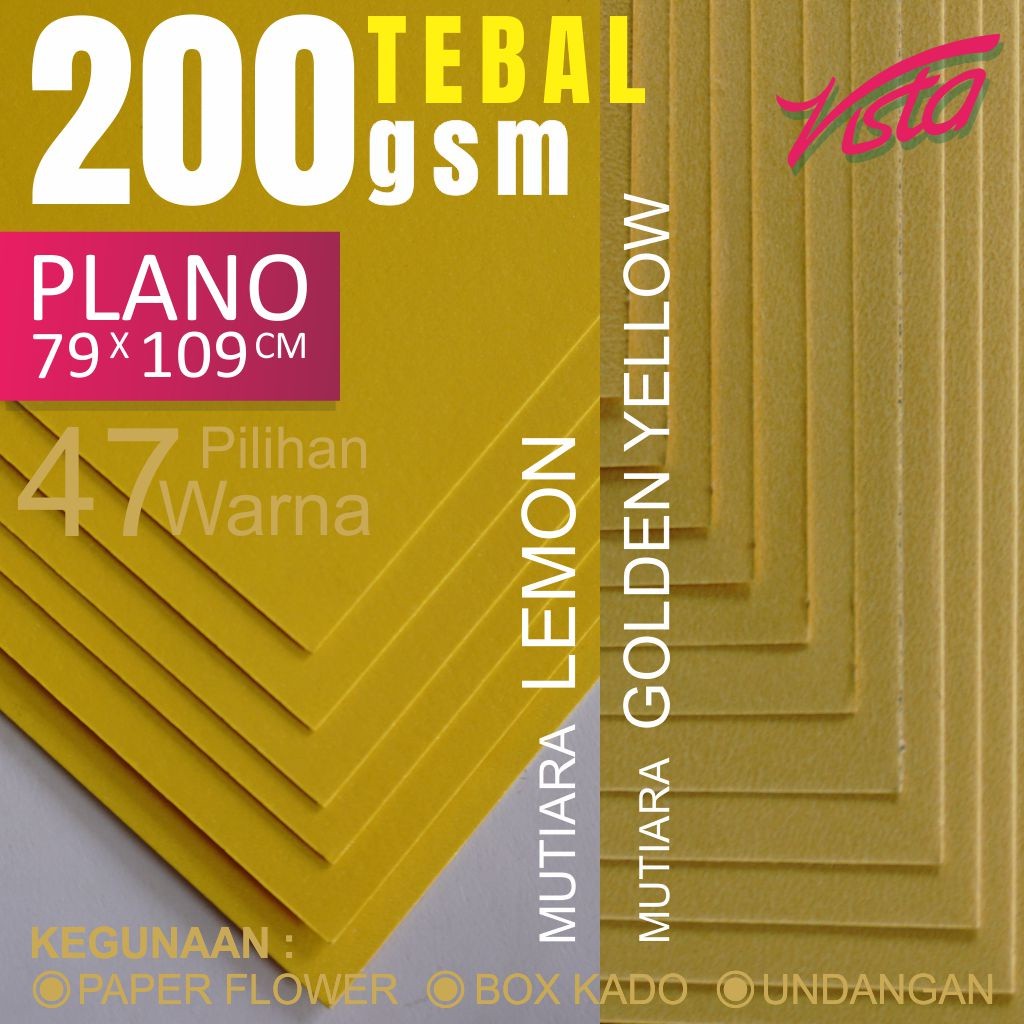 Jual Kertas jasmine kuning plano emas gold lemon yellow undangan ...
