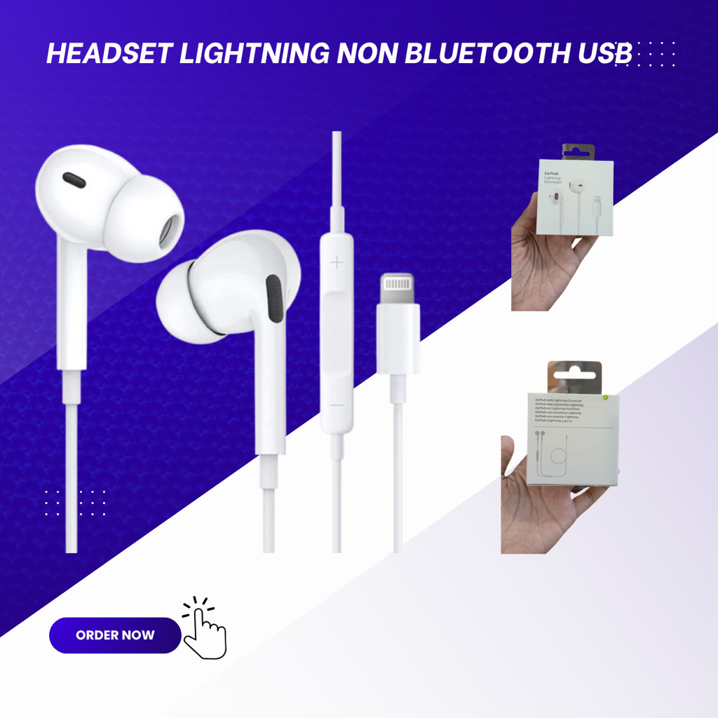 Jual Headset Lightning Non Bluetooth USB By Tab Watch Hub | Shopee ...