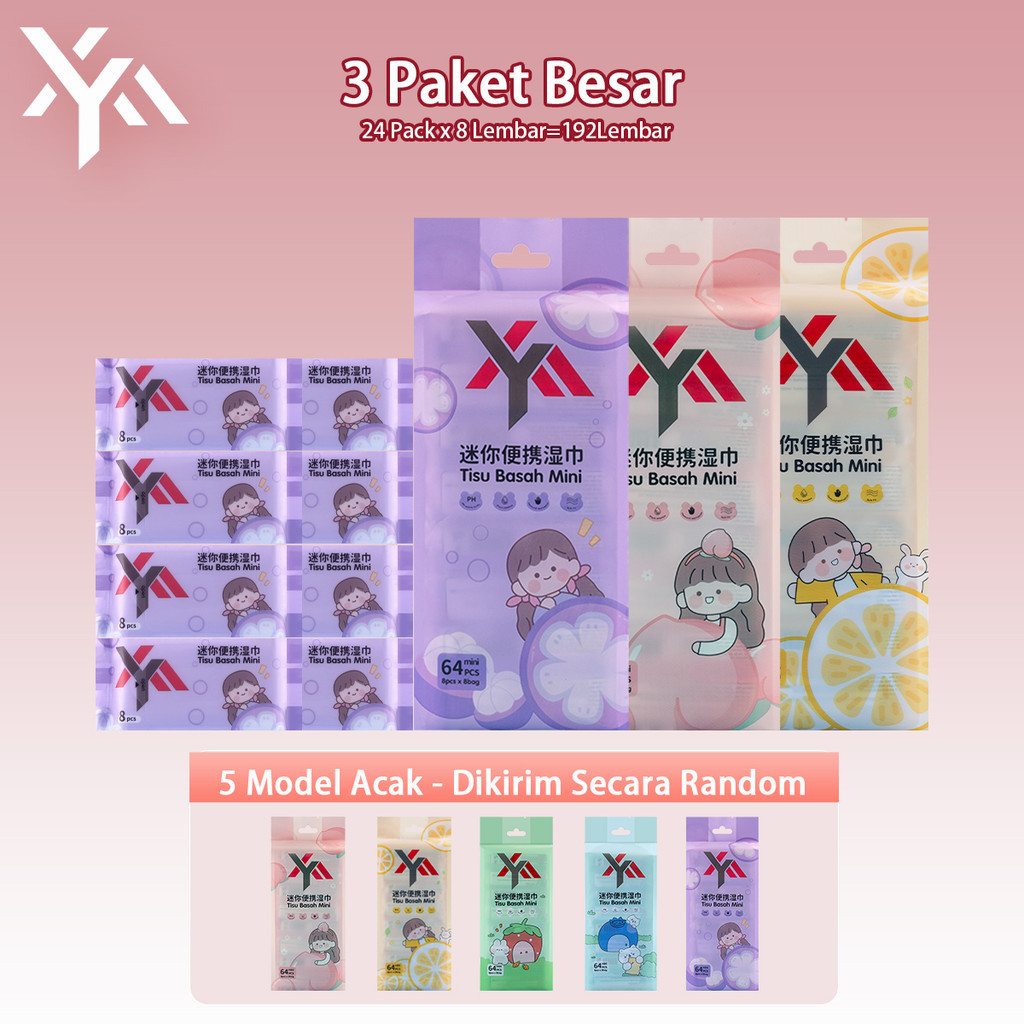 Jual Tisu Basah Mini | Tissue travel , 8 Pcs Praktis, Ringan, Murah ...