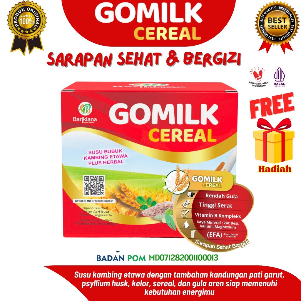 Jual Gomilk Cereal Plus Gula Aren 1 Box isi 10 Sachet Netto 250gr ...