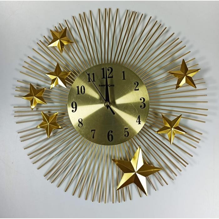 Jual Jam Dinding Besi Ornamen Bintang Laut 38cm – Desain Eropa Elegan ...