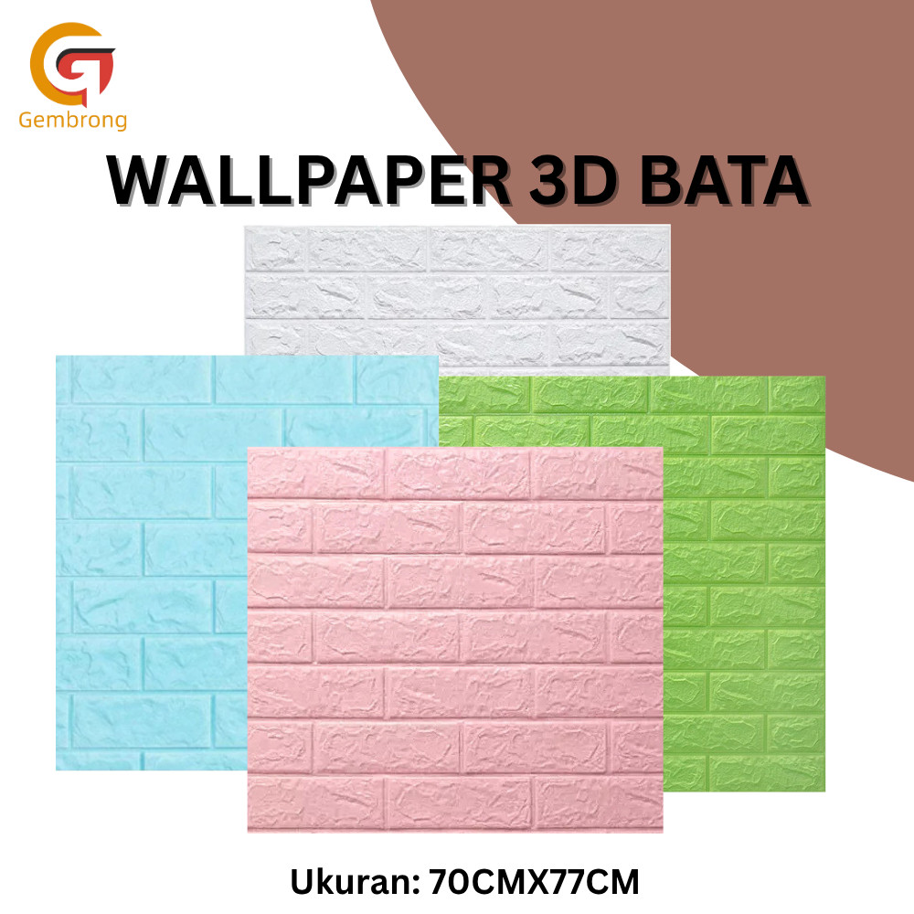 Jual (70x77cm) Wallpaper Dinding Foam 3D Stiker Dinding / Wallfoam 3D ...