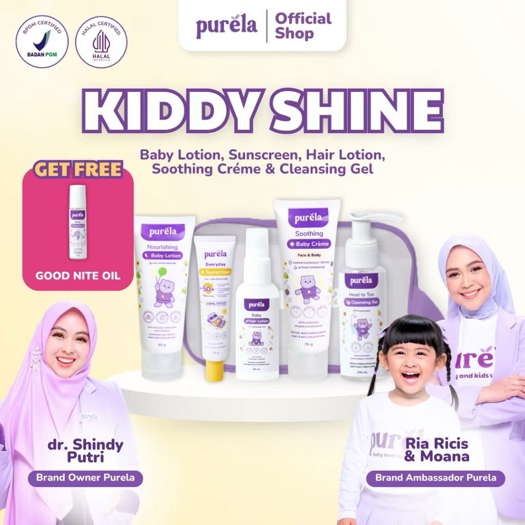 Jual [AB] PURELA Kiddy Glow by dr. Shindy Sunscreen FaceCream Head To ...