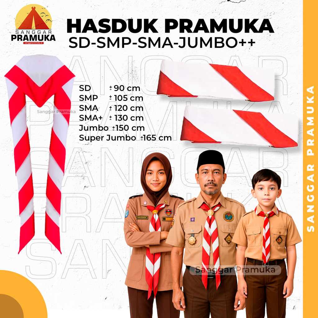 Jual Hasduk Pramuka SD | SMP | SMA | PEMBINA | JUMBO | SUPER JUMBO kacu ...