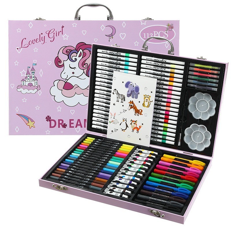 Jual Crayon Set 113 Pcs Koper Alat Mewarnai Menggambar Anak Lengkap ...