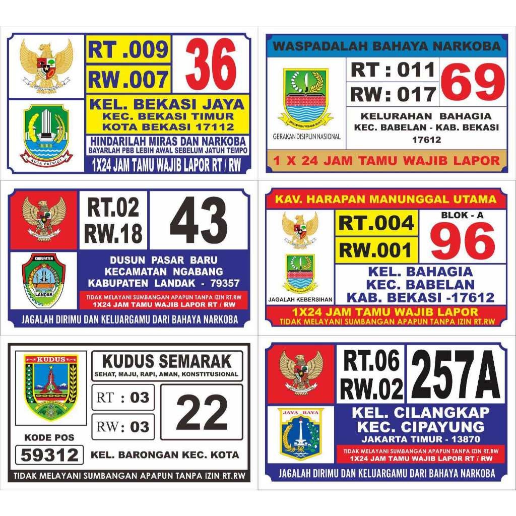 Jual Papan Nama Ketua RT RW Bahan Acrylic Tahan lama Free Design ...