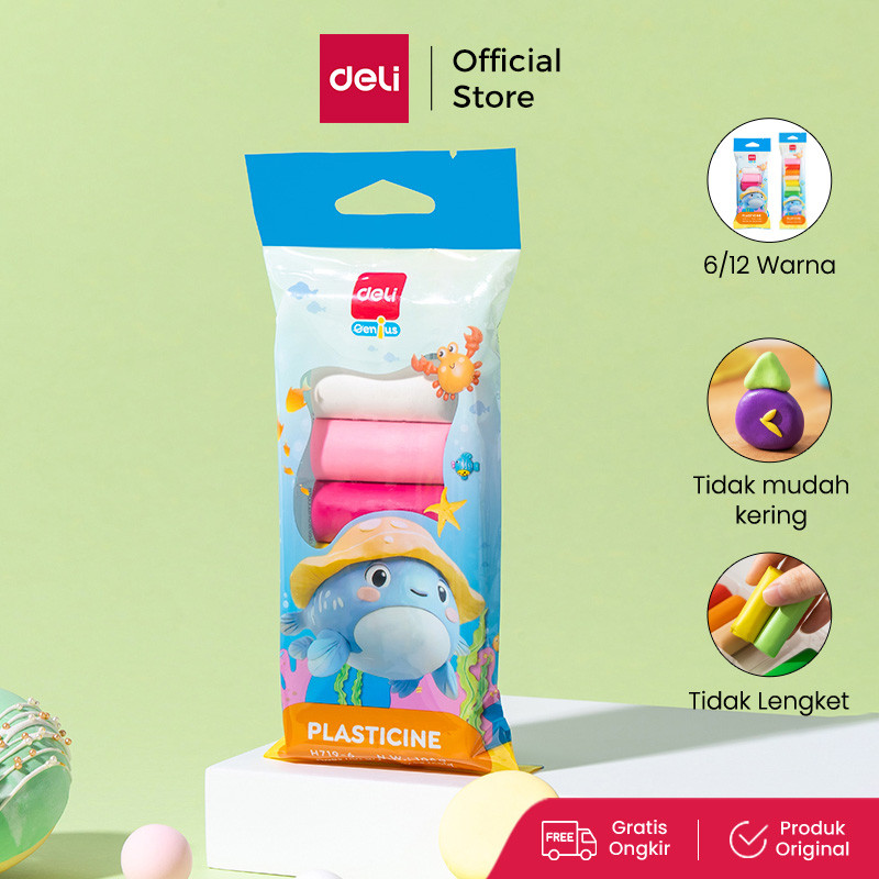 Jual Deli Plastisin Lilin Mainan 6/12 Warna Mainan Edukasi Anak EH719X ...