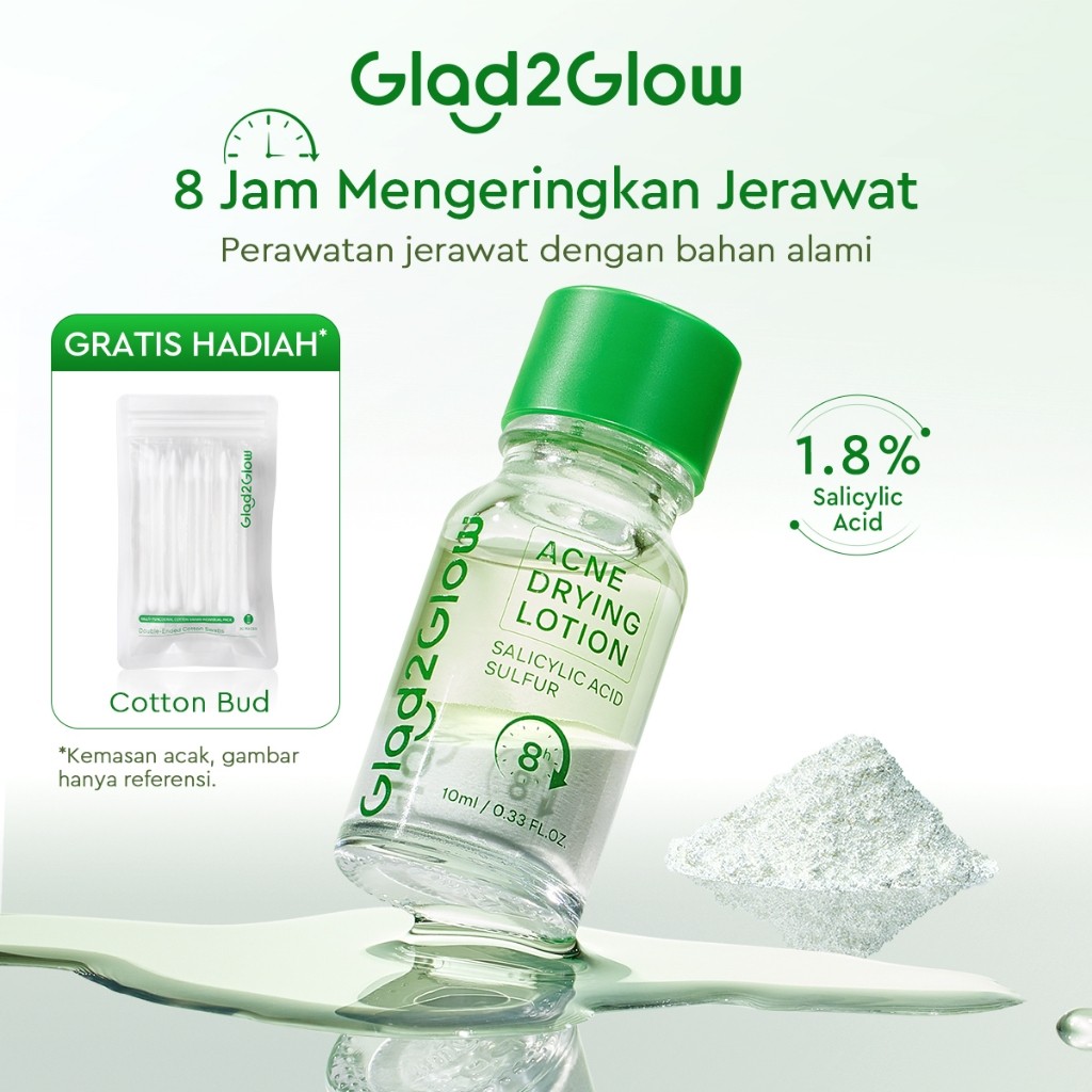 Jual GLAD2GLOW ACNE DRYING LOTION - ACNE SPOT TREATMENT WITH SULFUR BHA ...