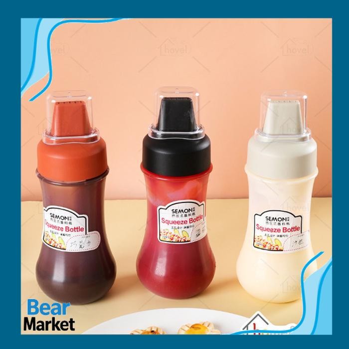 Jual BEAR Botol Saus Mayonaise 5 Lubang 350ml Sauce Ketchup Bottle ...