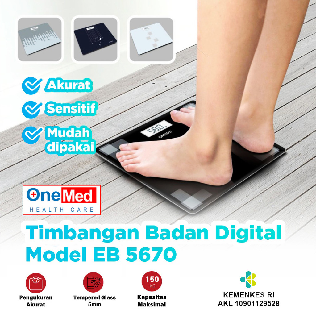 Jual ONEMED Timbangan Badan Digital EB 5670/ Timbangan Injak | Shopee ...